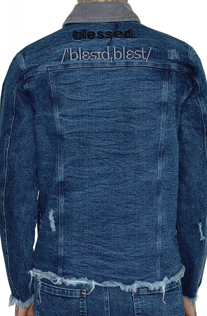HIDEOUT Blessed Denim Jacket (Cloud Grey/Dark Wash) HO20-14 - Karmaloop