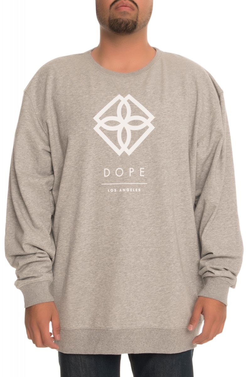 DOPE The Monogram Crewneck Sweatshirt in Grey D0216-J101-GRY - PLNDR