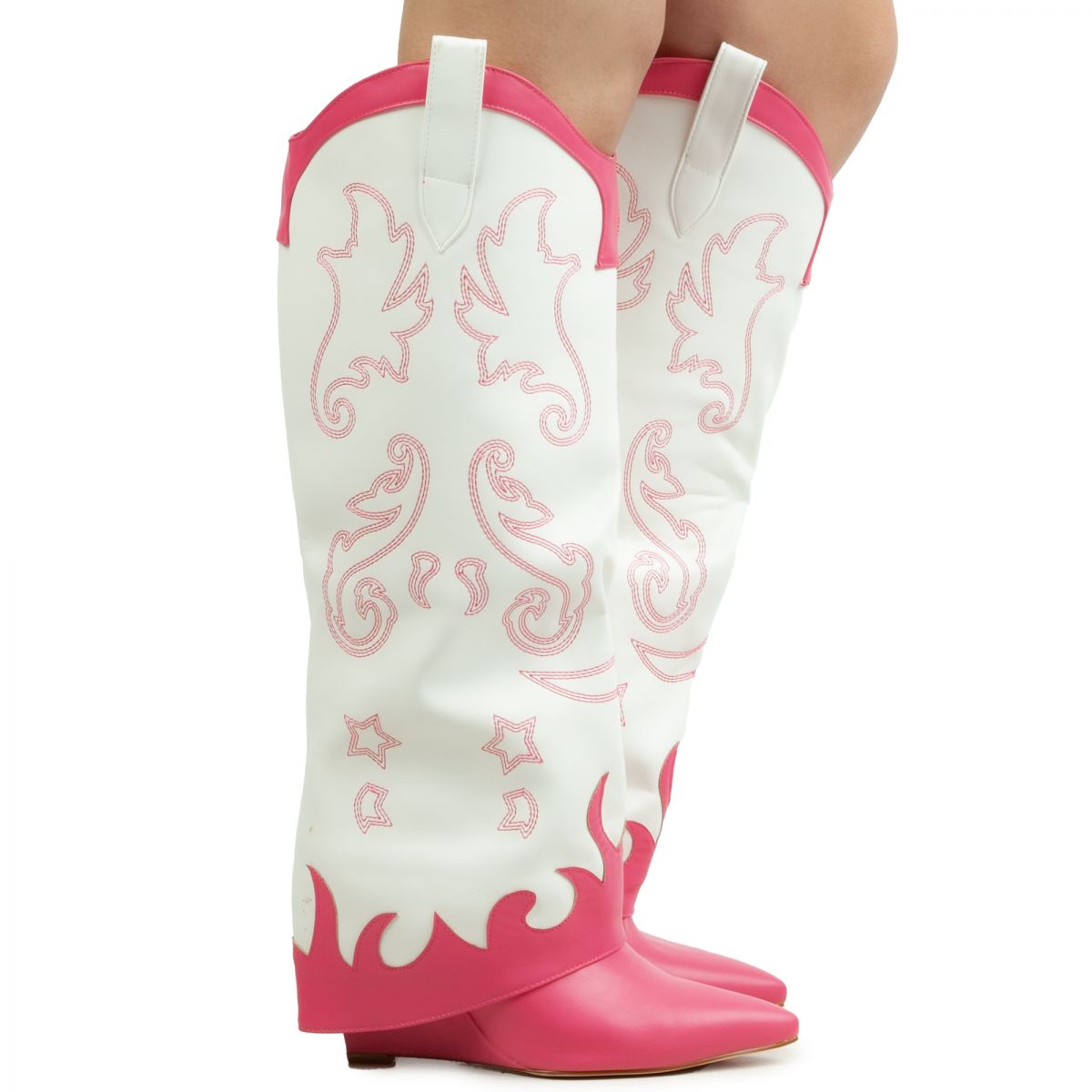 AZALEA WANG Wedge Western Boot OUTLAND-FUCH - Karmaloop