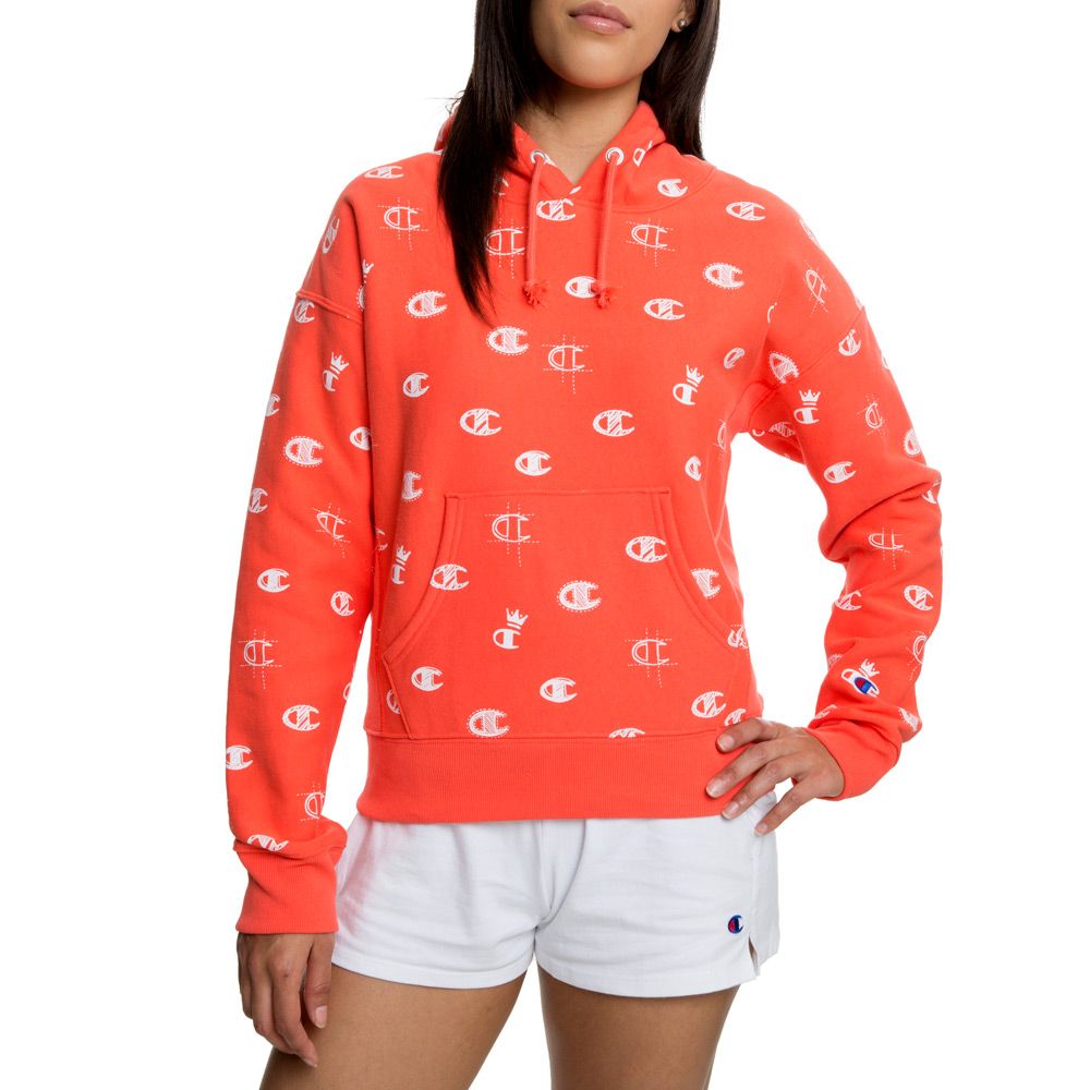 CHAMPION ALL-OVER LOGO HOODIE WL757P 11574 CW2 P83 - Karmaloop