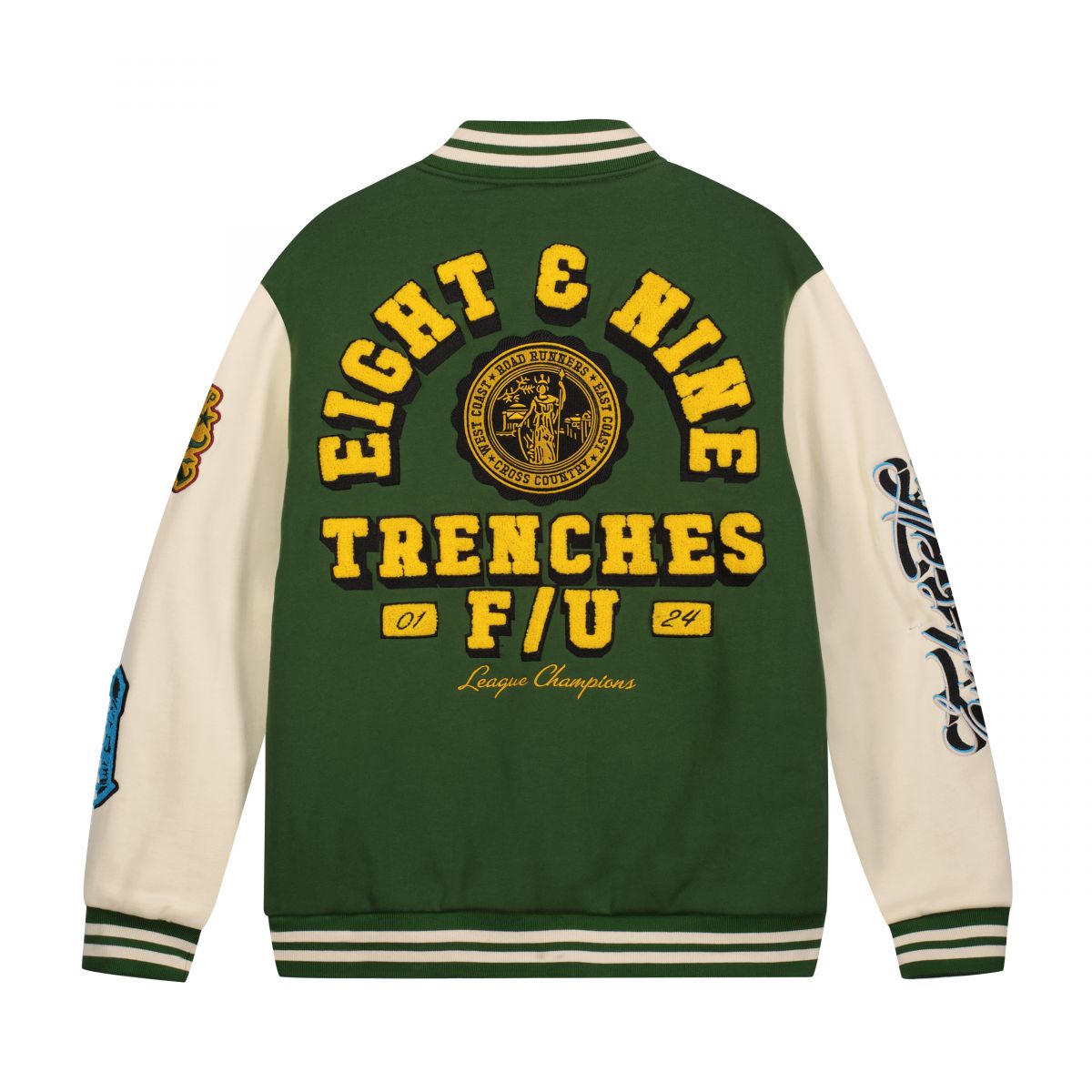 8&9 MFG CO. Knocks Letterman Jacket JKKNCGRN-GREEN - Karmaloop