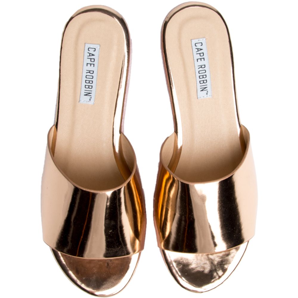 CAPE ROBBIN Cape Robbin Allie-2 Rose Gold Platform Sandal Rose Gold ...