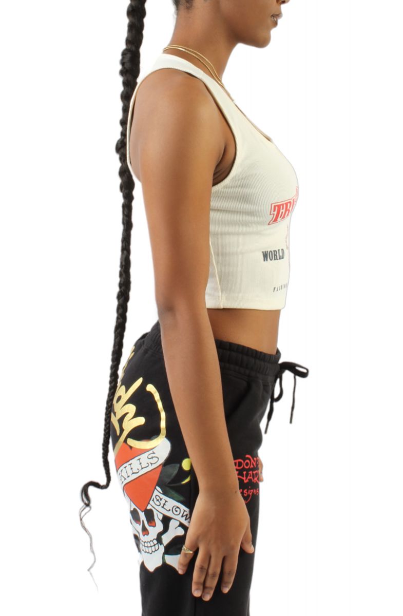 TRUE RELIGION Logo V-neck Crop Top 207267-1702 - Karmaloop