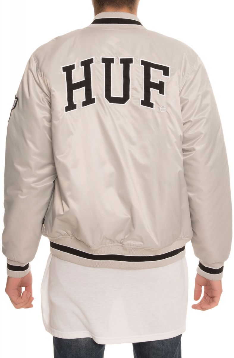 HUF The Easy Reversible Satin Jacket in Silver & Black JK64008-SBL ...
