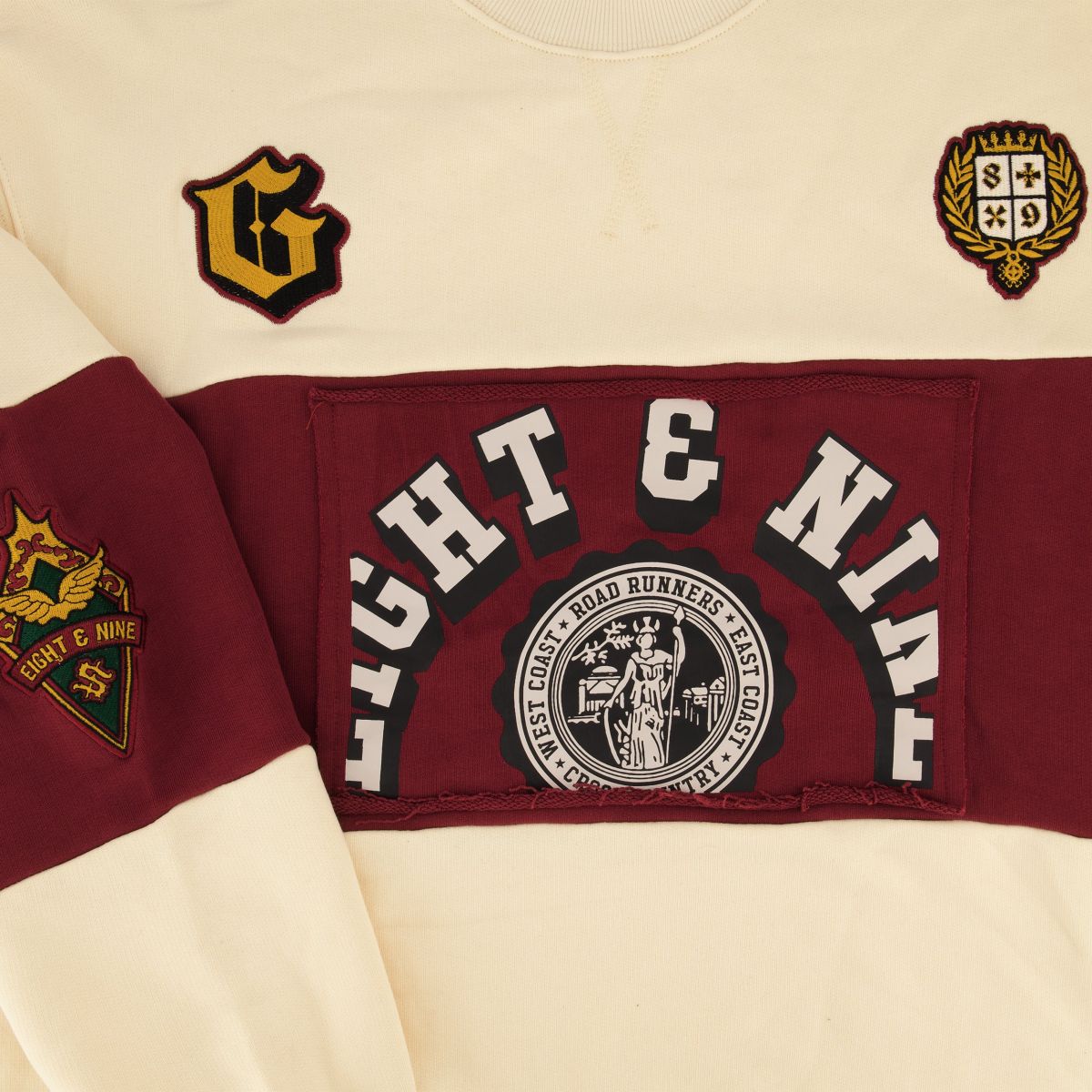 8&9 MFG CO. Varsity Crew Neck Sweatshirt CRVARCRM-CREAM - Karmaloop