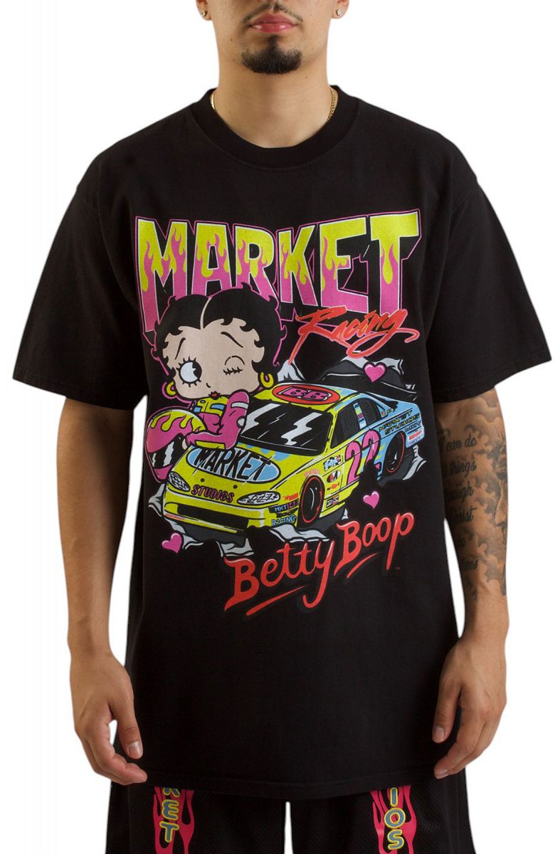 MARKET Betty Boop Racing T-shirt MKT25Q2-SS0524BLK - Karmaloop