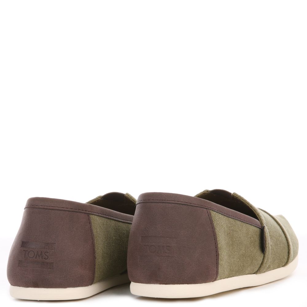 TOMS Toms for Men: Olive Washed Canvas/Trim Classic 10009900 - Karmaloop