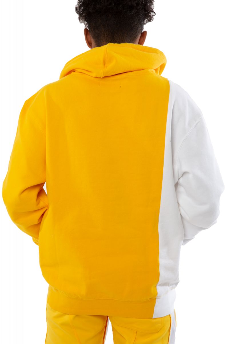 RENOWNED Split Panel Hoodie RD143-YEL - Karmaloop