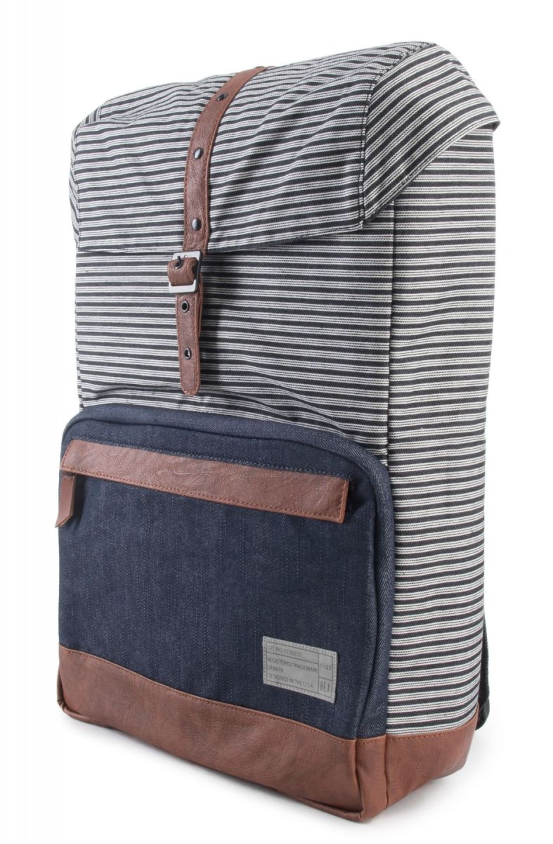 HEX The Coast Backpack in Stinson Stripe and Denim HX1841-STDN - PLNDR