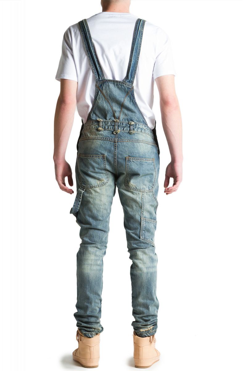 Embellish Denim Skyline Overalls Denim Blue