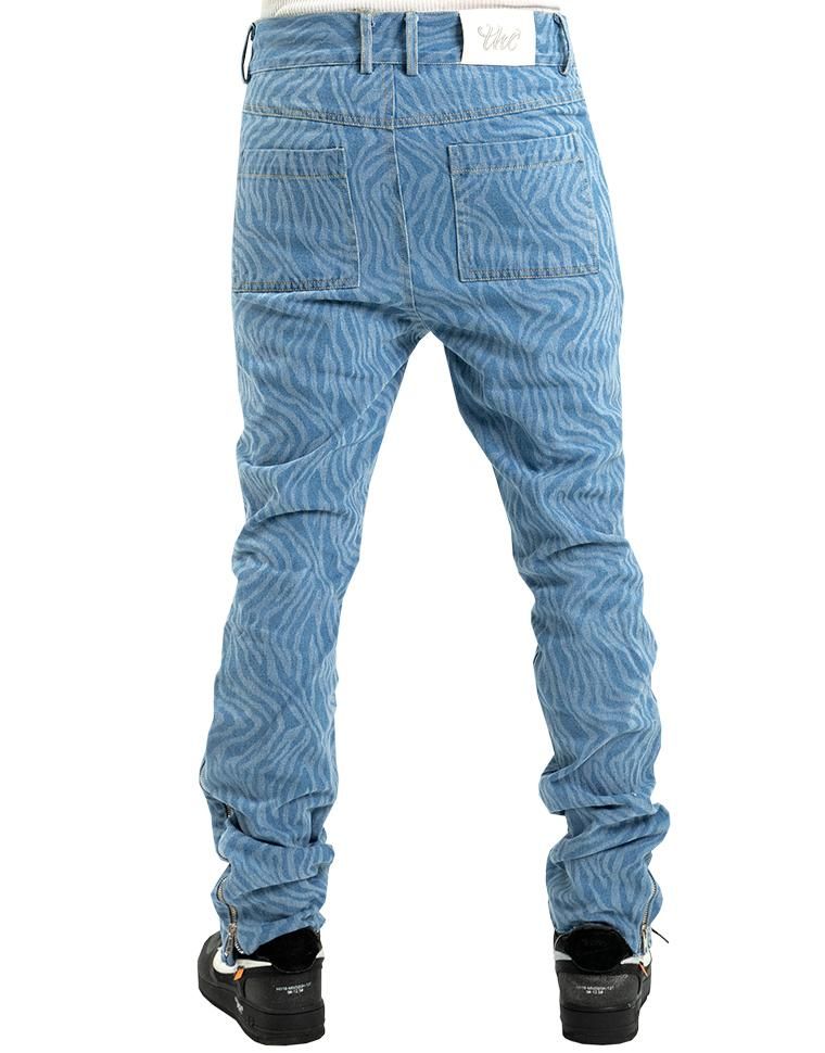 HIDEOUT Waves Pattern Denim Jeans HDTCLTHNG-6FB23A-LIGHTDENIM - Karmaloop
