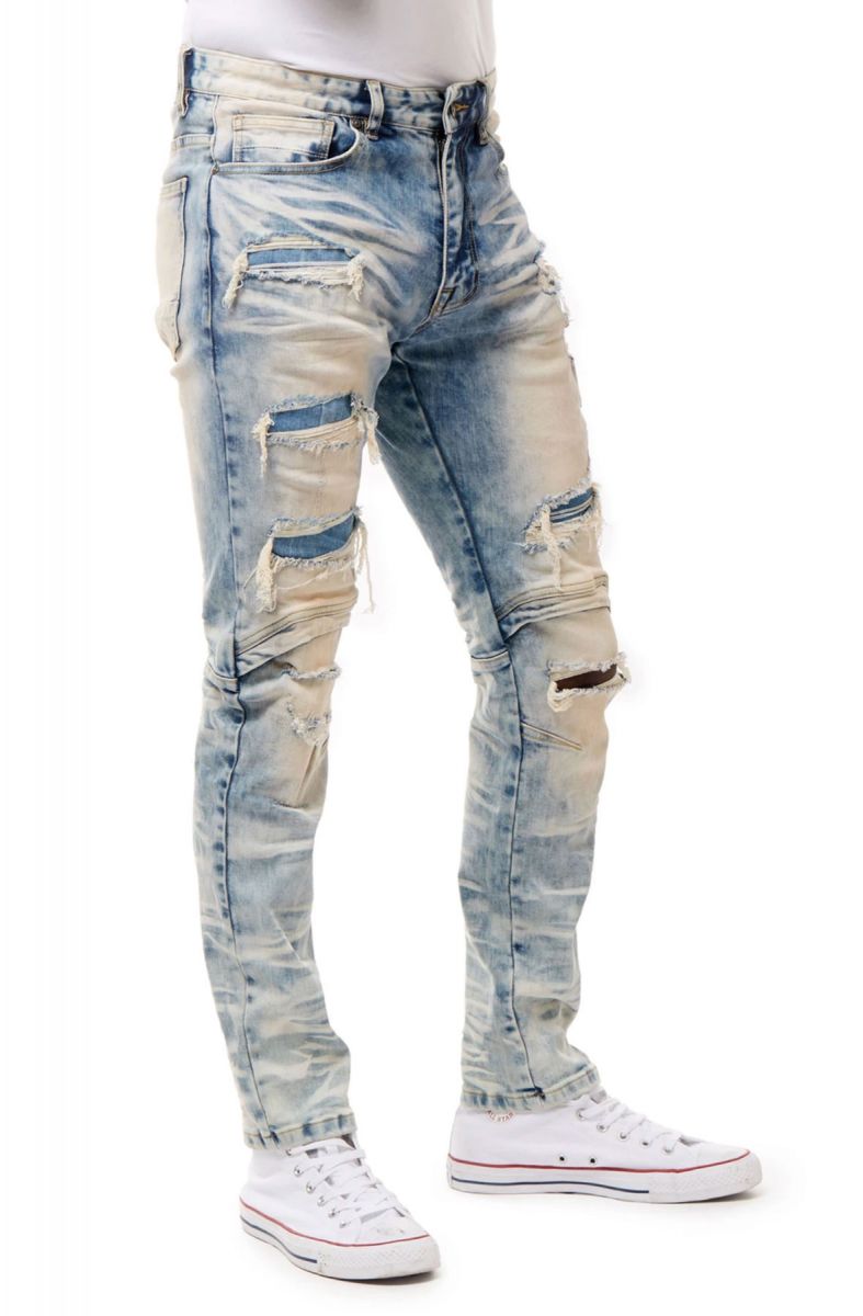 SMOKE RISE Sean Knee Panel Jeans JP20223-MOBLUE - Karmaloop