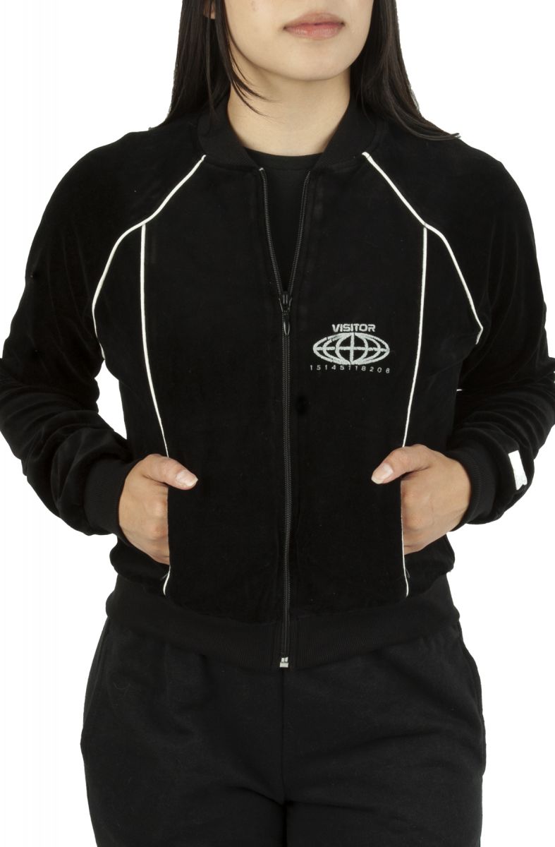 VISITOR OF EARTH Visitor Velour Zip Jacket VOEJCKT009-BLK - PLNDR