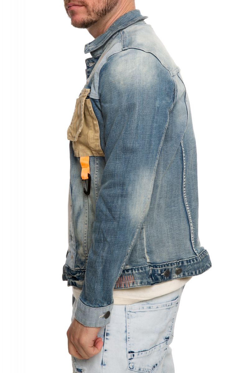 SMOKE RISE Geno Patch Denim Jacket JJ20125-RIVBL - Karmaloop