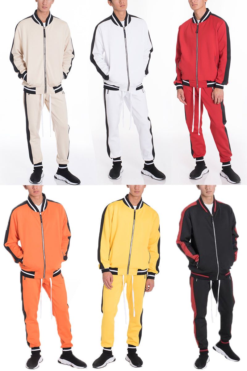 WEIV Heavy Weight Solid Rally Track Suit SET180-RED - Karmaloop