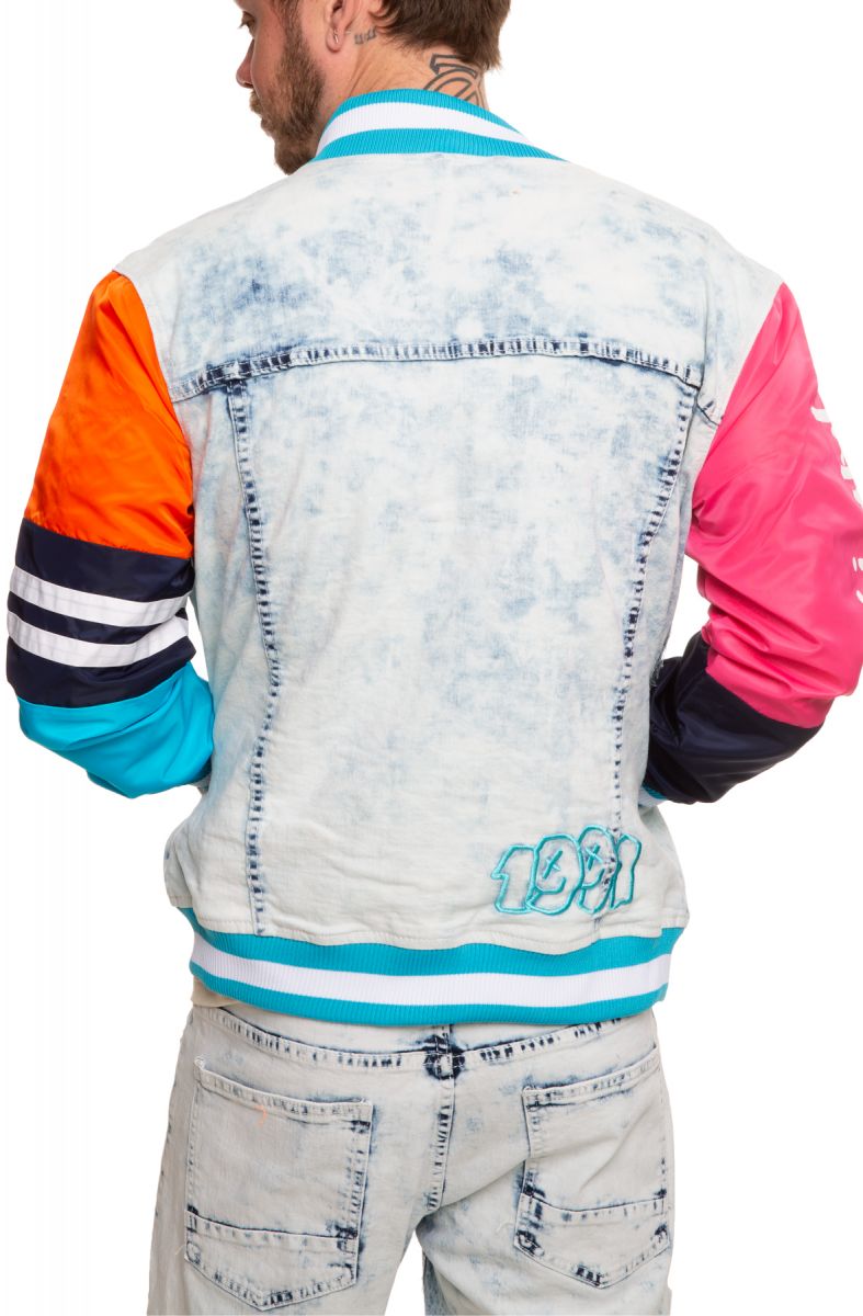 SMOKE RISE Denim Varsity Jacket JJ20124-ICLDBL - Karmaloop