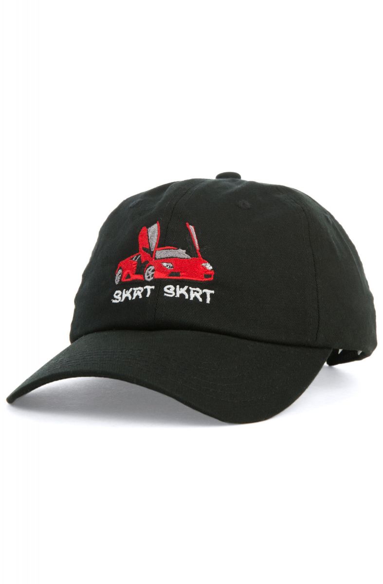 GOLDMYNE The Lambo Skrt Dad hat in Black and Red SKRT01-BRED - PLNDR