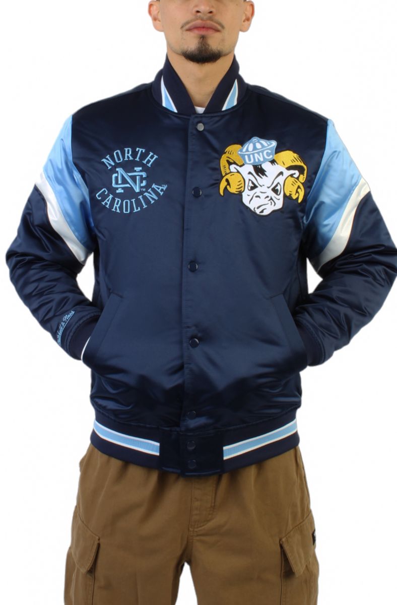 MITCHELL & NESS University North Carolina NCAA Satin Jacket OJBF5516 ...