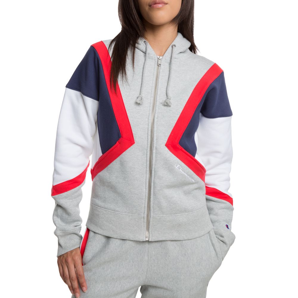 CHAMPION REVERSE WEAVE COLORBLOCK ZIP HOODIE JL4949 550001 TIB - Karmaloop