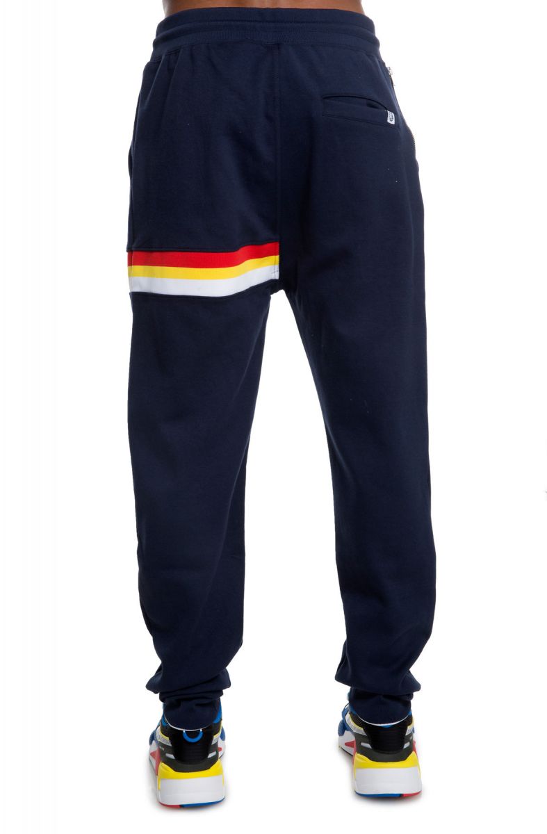 BILLIONAIRE BOYS CLUB Crank Striped Sweats In Navy 881-8102NAVY - Karmaloop