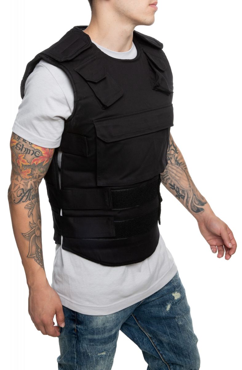 REBEL MINDS Riot Tactical Twill Vest 192-532BLK - Karmaloop