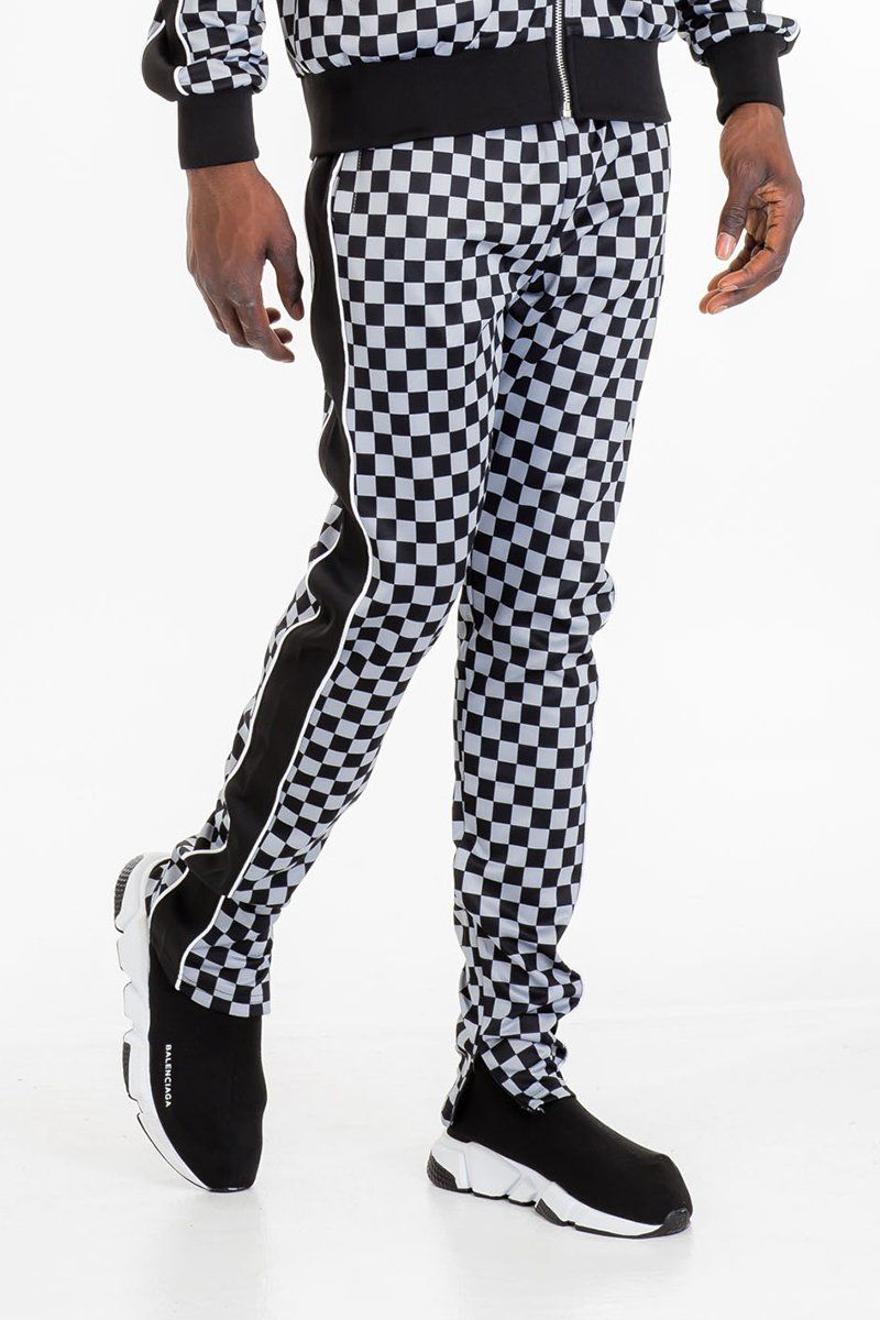 WEIV FULL CHECKERED TRACK PANTS TP0512-GREY - Karmaloop