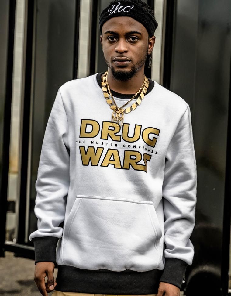 THE HIDEOUT CLOTHING Drug Wars Crewneck HDTCLTHNG-F83FBE - Karmaloop