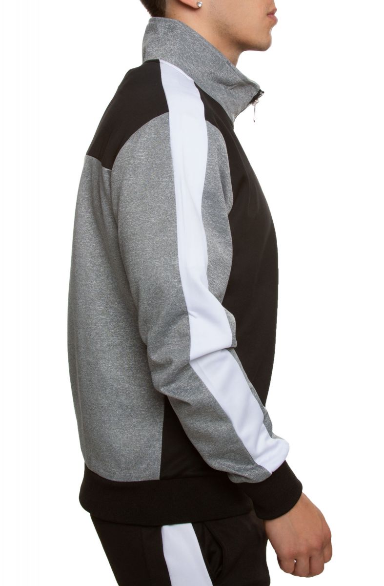 E STREET White Stripe Track Jacket in Gray TJ-02 - Karmaloop