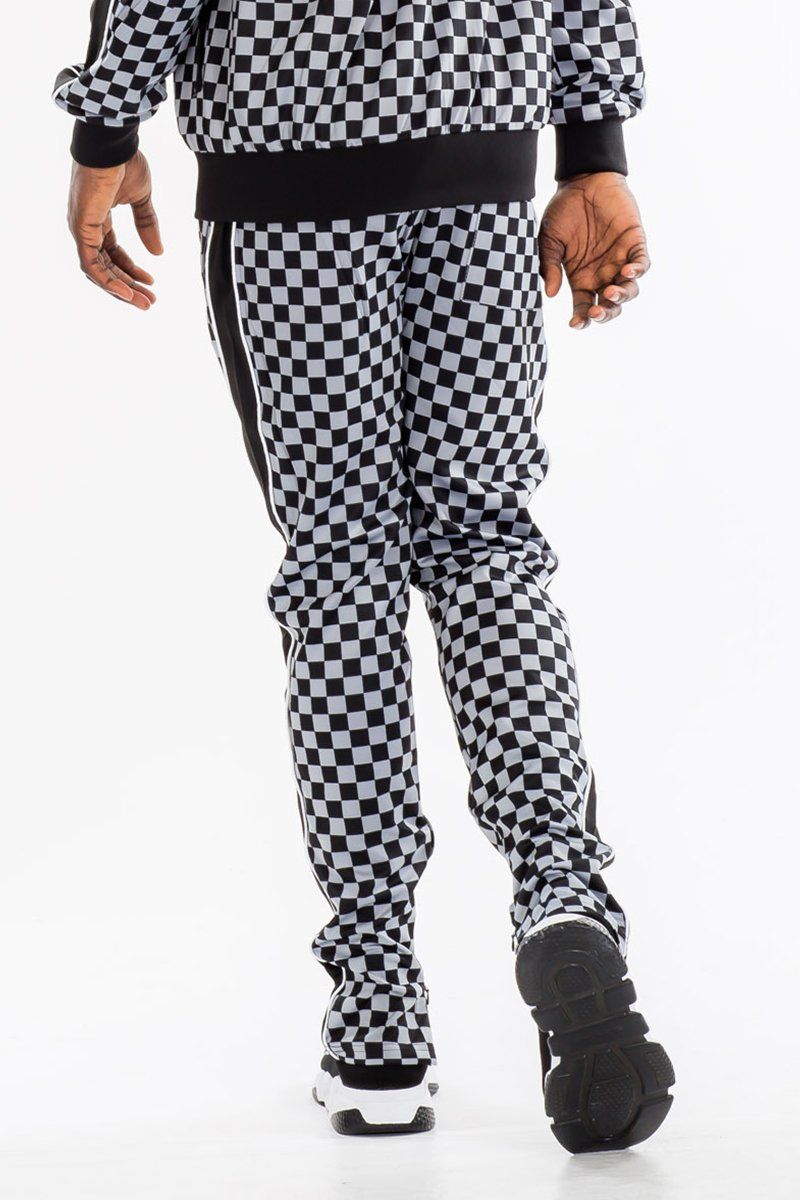 WEIV FULL CHECKERED TRACK PANTS TP0512-GREY - Karmaloop