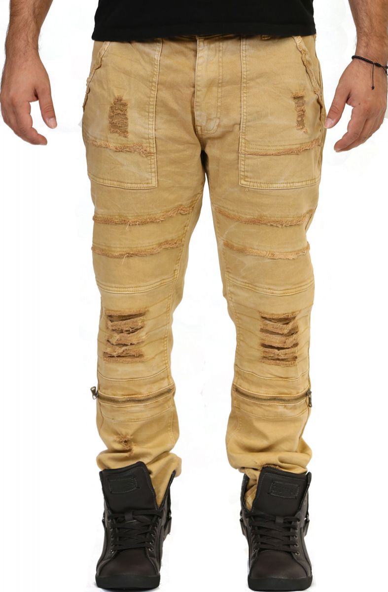 SPOILED PEASANTS Wheat Destroyed Jeans TG22-26-2-1000 - Karmaloop