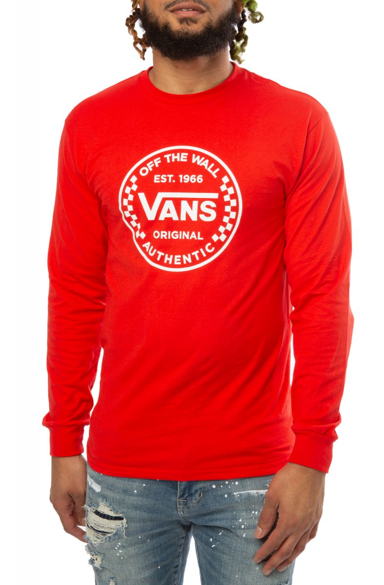 VANS Authentic Checker Long Sleeve Tee VN0A54DO4PV - PLNDR
