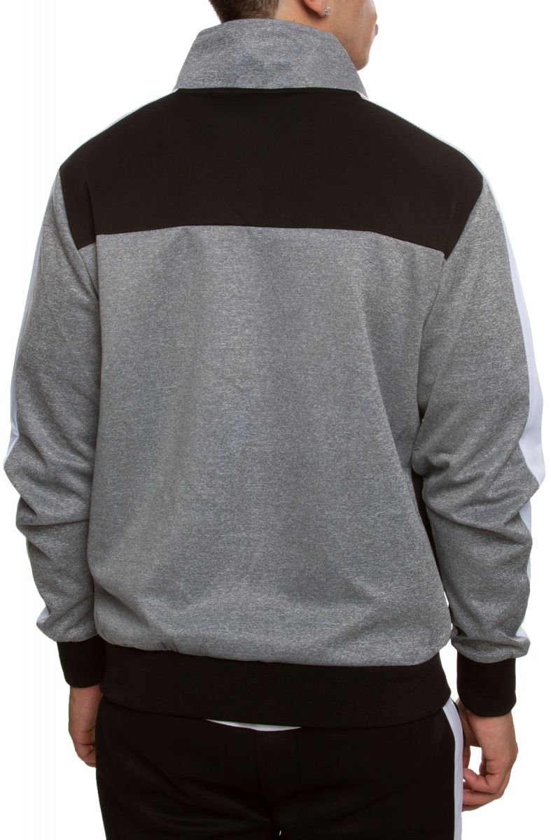 E STREET White Stripe Track Jacket in Gray TJ-02 - Karmaloop