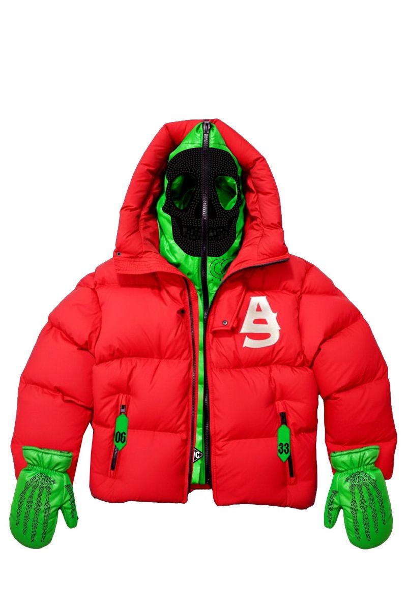 ALPHASTYLE AlphaStyle Kudu Puffer [OG3Three Darkshine Edition] ALS-475A5C-REDGREEN - Karmaloop
