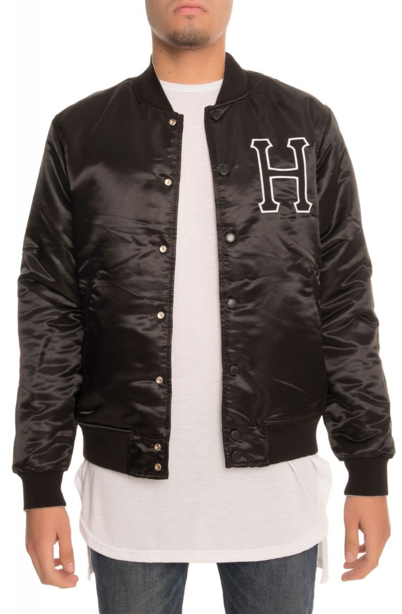 HUF The Easy Reversible Satin Jacket in Silver & Black JK64008-SBL ...