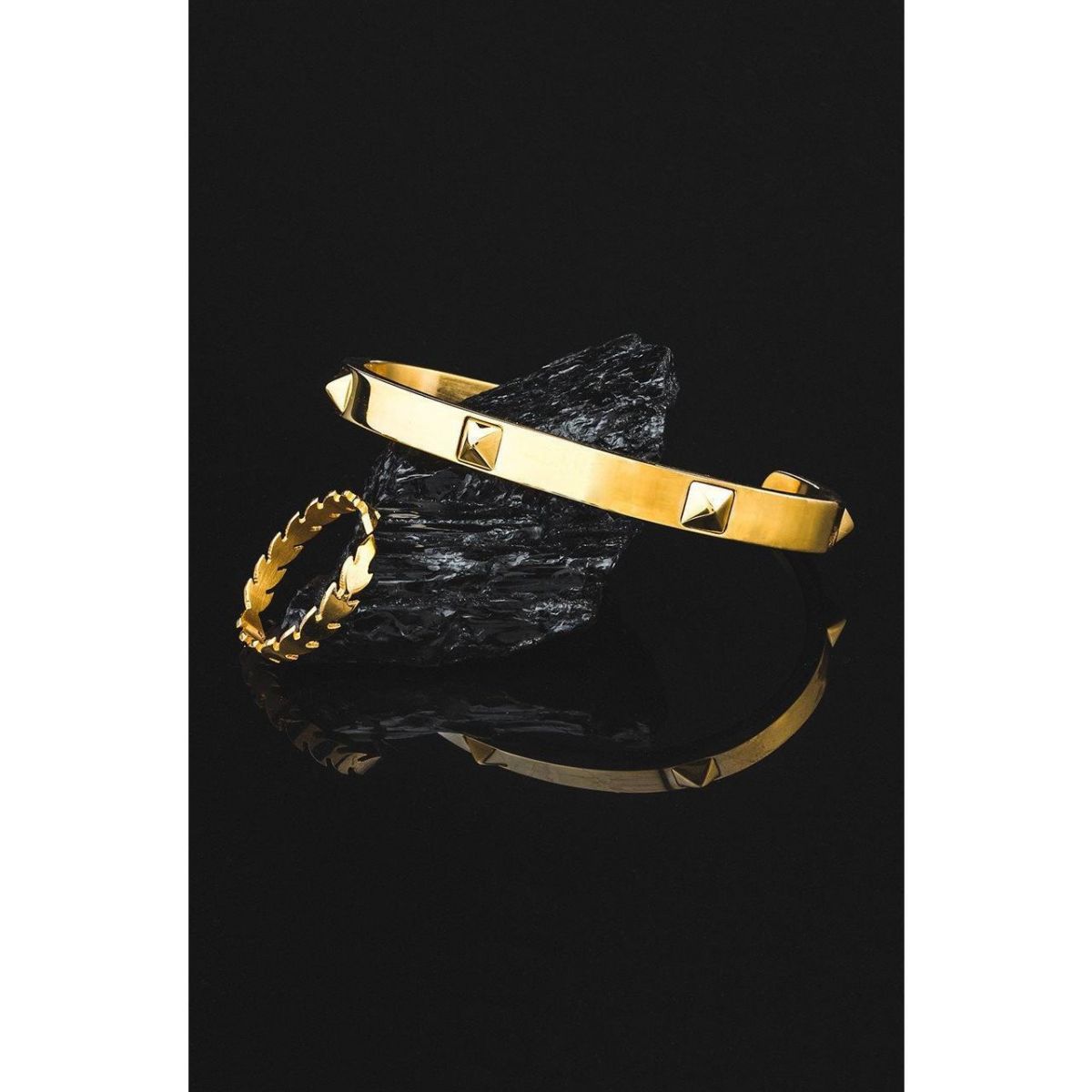 MISTER Stud Cuff Bracelet Gold SKU-GOLD-35 - Karmaloop