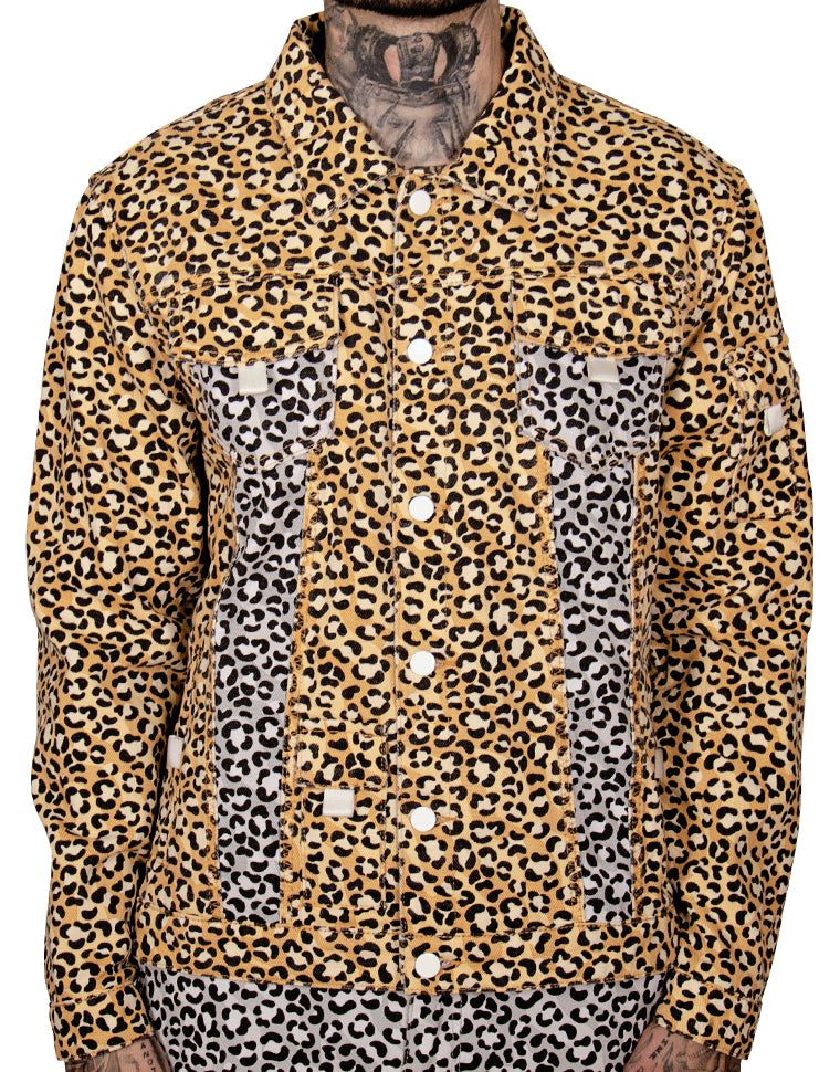 THE HIDEOUT CLOTHING Tropics Leopard Denim Jacket HDTCLTHNG-36143C ...
