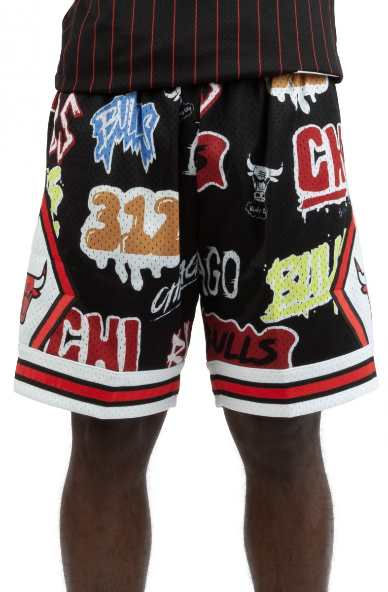 MITCHELL & NESS NBA SLAP STICKER SWINGMAN SHORTS PFSW4769-CBU97PPPBLCK ...