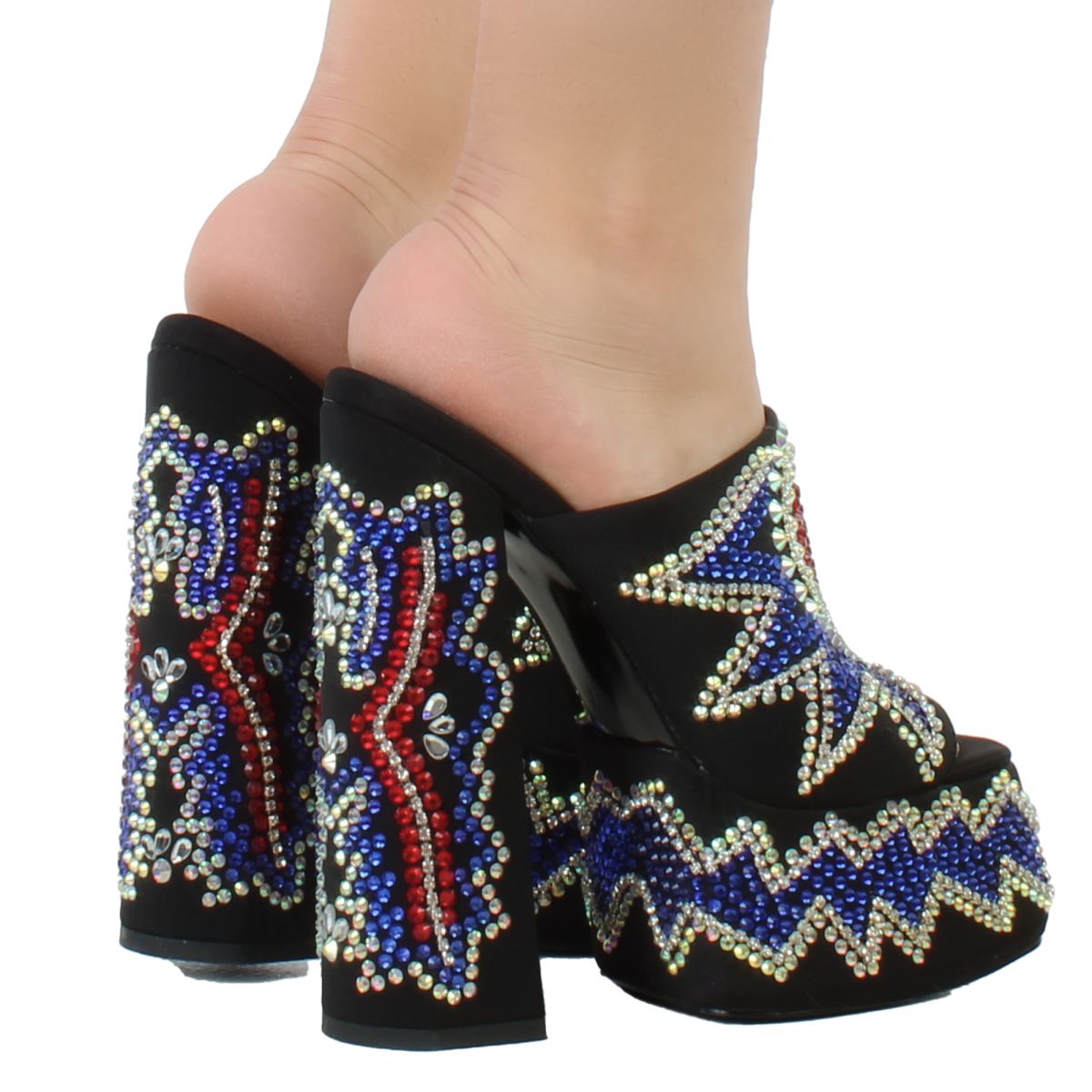 AZALEA WANG Logan Rhinestone Platform Heel LOGAN-MULTI - Karmaloop