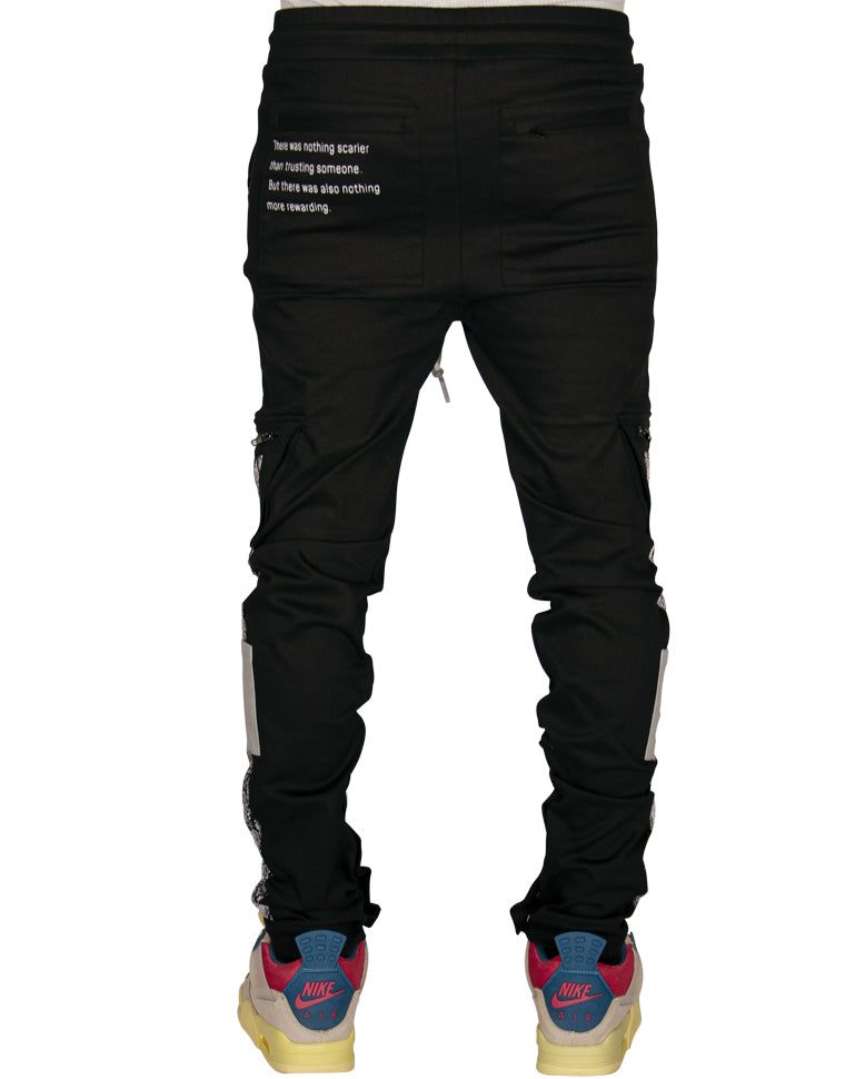HIDEOUT Snakes & Shapes Cargo Joggers Pants THC-SN-SB-BLACK - Karmaloop