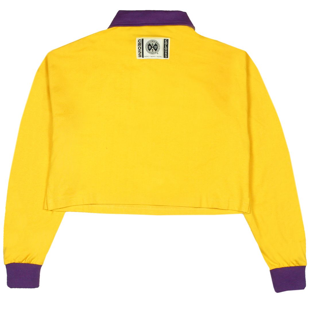 CROSS COLOURS x BSU Future Leaders Crop LS Rugby - Yellow UL18410SFL ...
