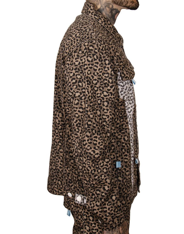 THE HIDEOUT CLOTHING Tropics Leopard Denim Jacket HDTCLTHNG-4CB207 ...