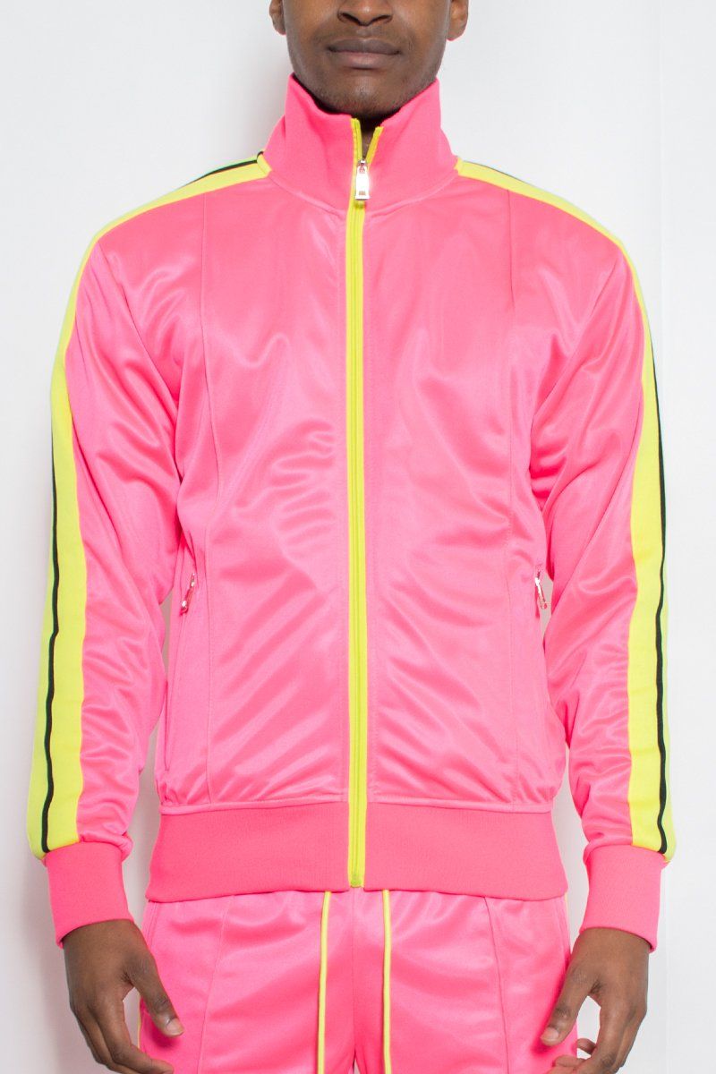 WEIV STRIPED TAPE TRACK JACKET TJ766-PINK - Karmaloop