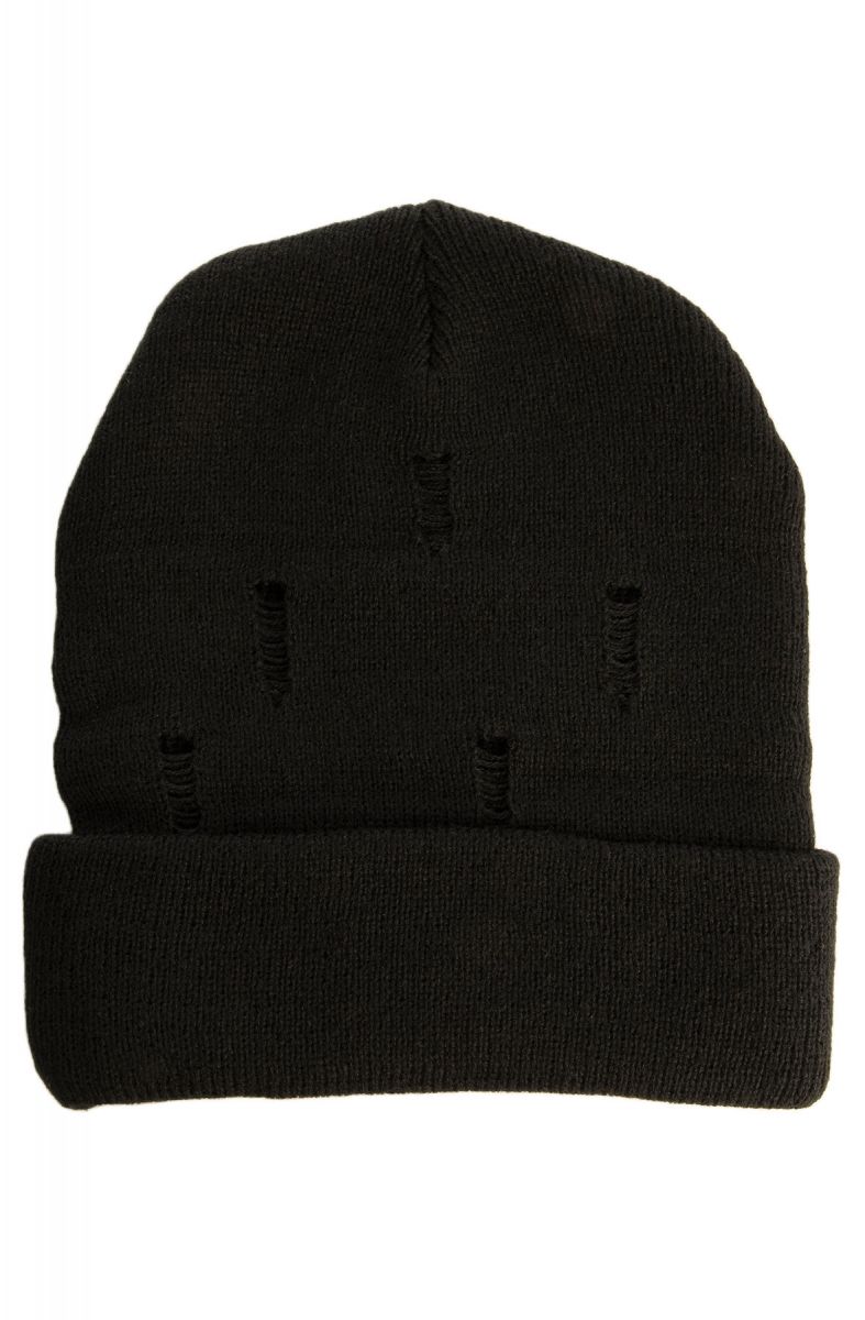 KILL BRAND The FE Authentic Ripped Beanie in Black KILL-RIPBEANIE ...