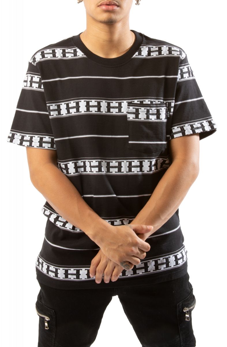 HUF Palisades Stripe Knit Top KN00302-BLK - Karmaloop