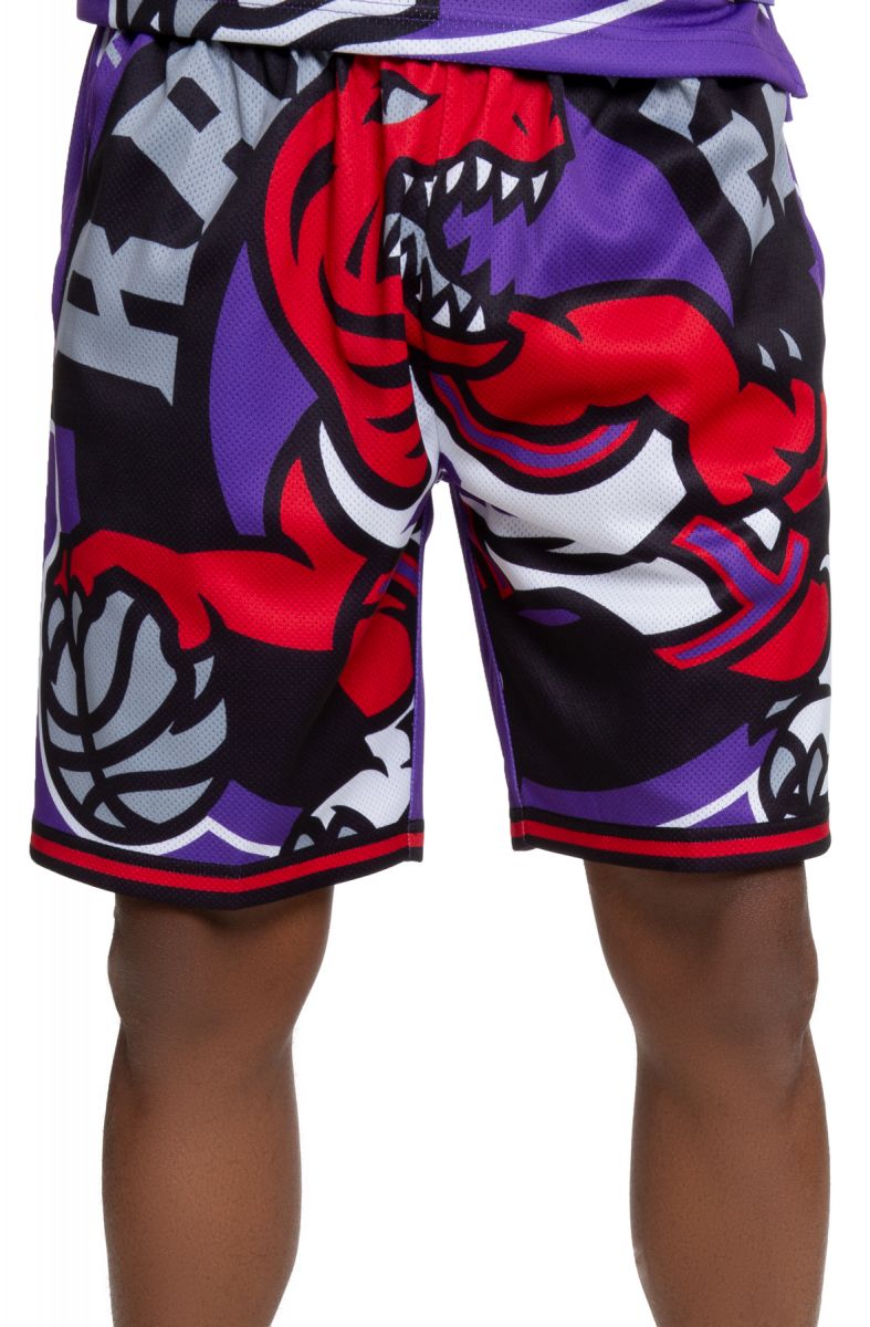 MITCHELL & NESS Toronto Raptors Big Face Shorts SHORBW19069-TRAPURP98 ...