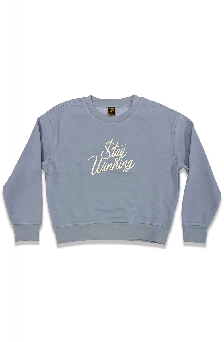 STAY WINNING Original Blue Script Crewneck Women Sweater SW-0426 ...
