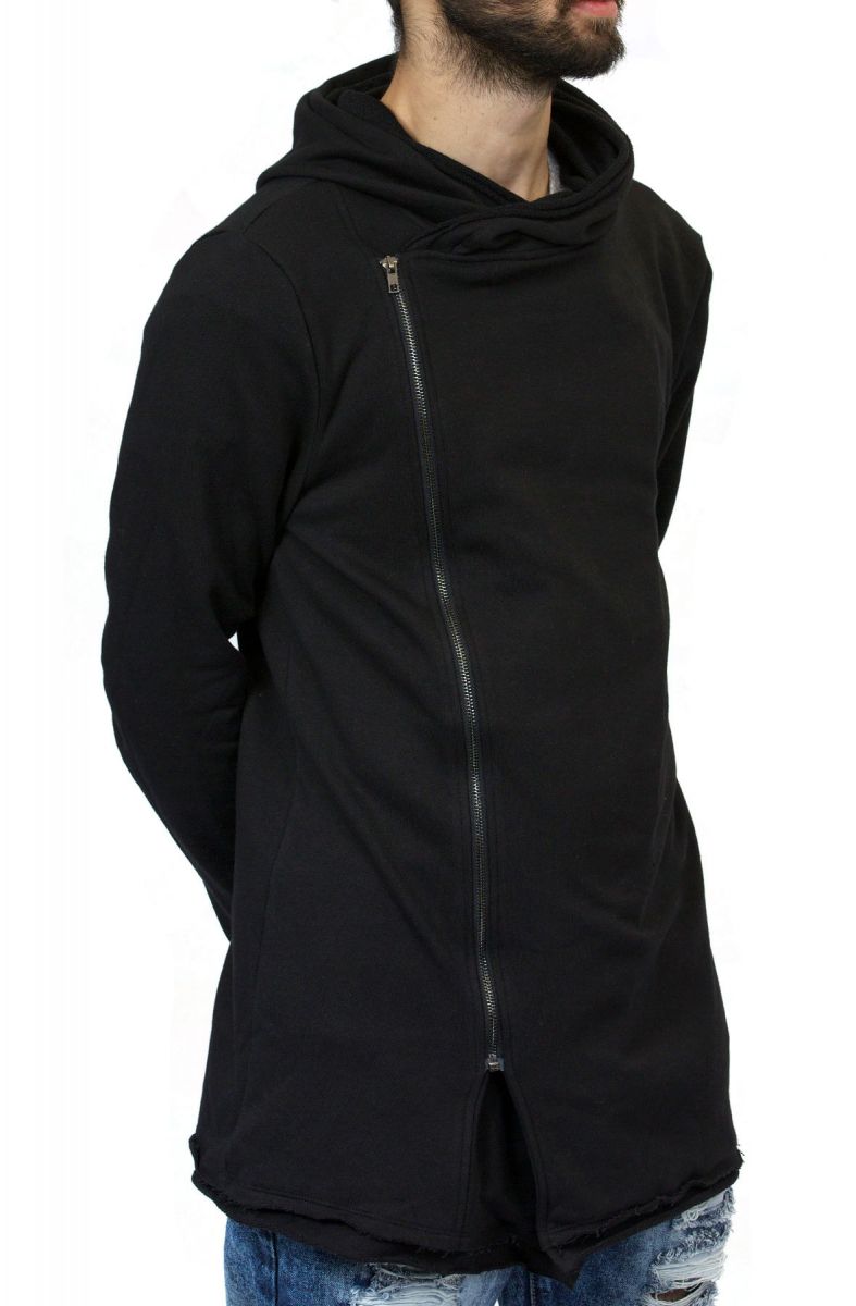 SPOILED PEASANTS Offset Zipper Jacket in Black TG22-1-6-1000 - Karmaloop