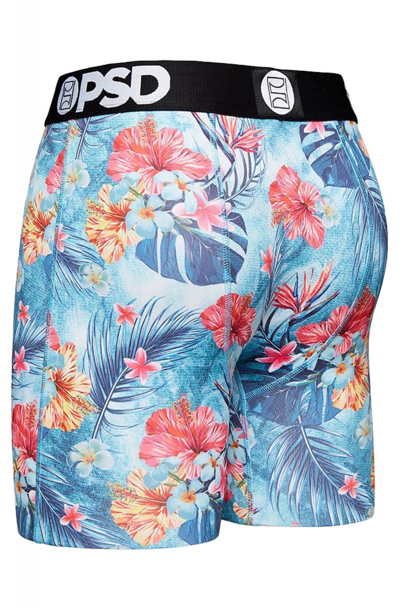 PSD UNDERWEAR Blue Aqua Floral Boxer Briefs E12011041 - Karmaloop