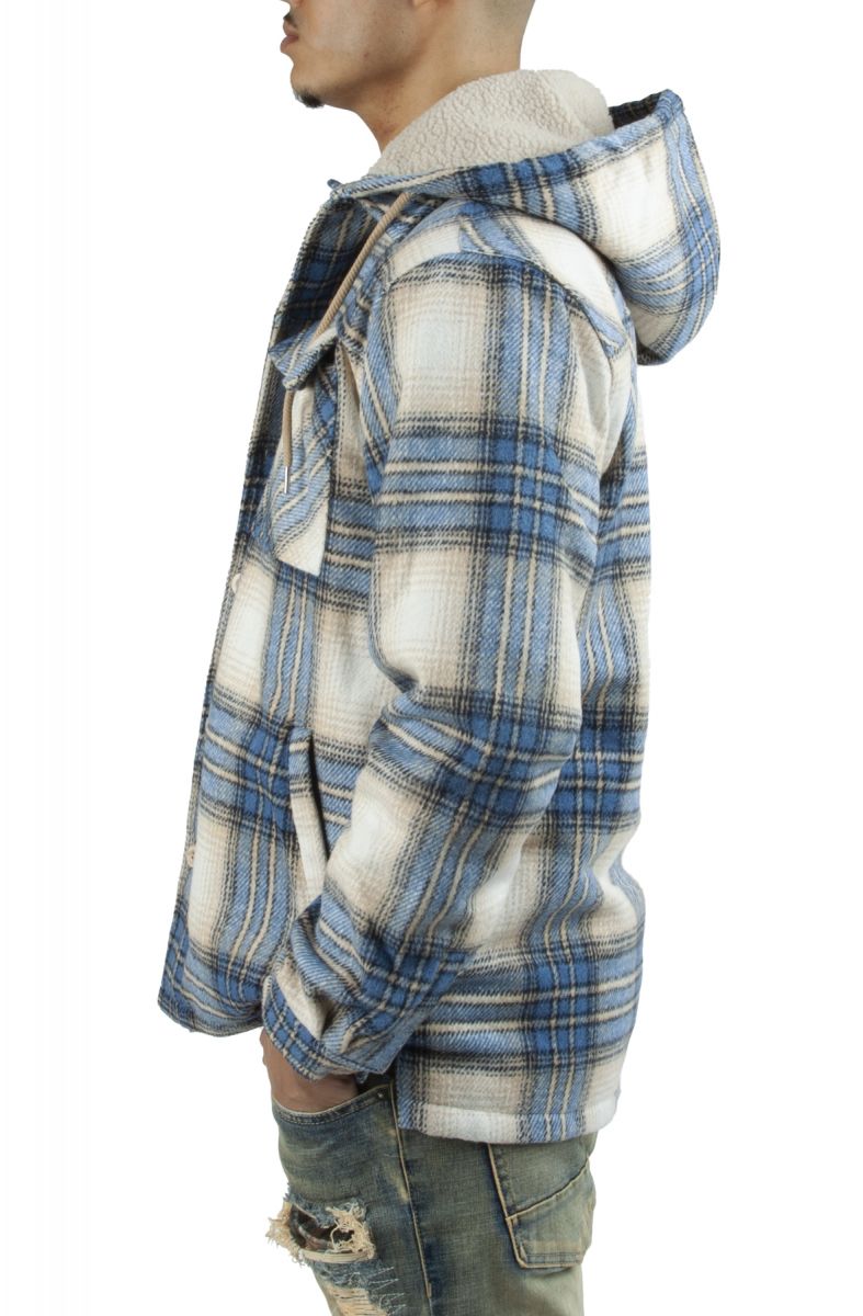 SMOKE RISE Flannel Fleece Lined Jacket WW-22686TAN - Karmaloop