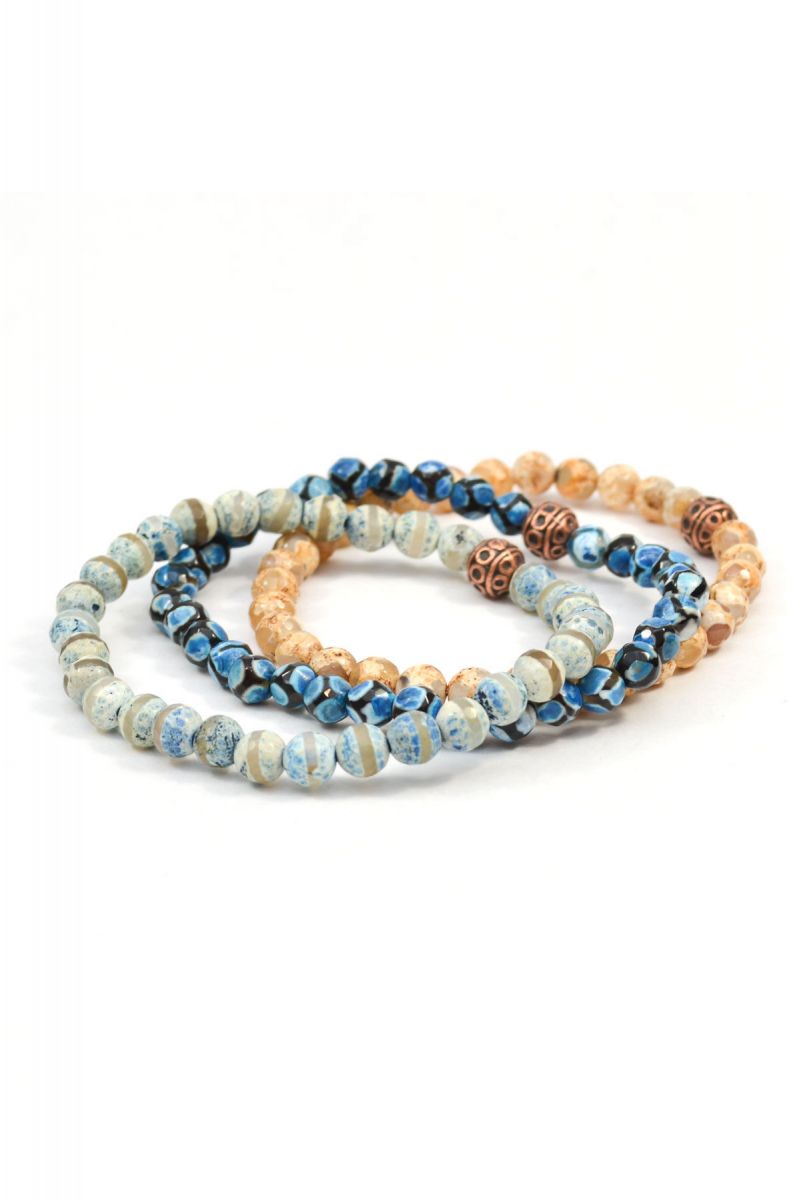 SPOILED PEASANTS Triple Copper Agate Combo in Light Colors TG22-CC1801 ...